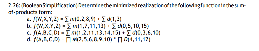 Solved 2.26: (Boolean Simplification) Determine the | Chegg.com