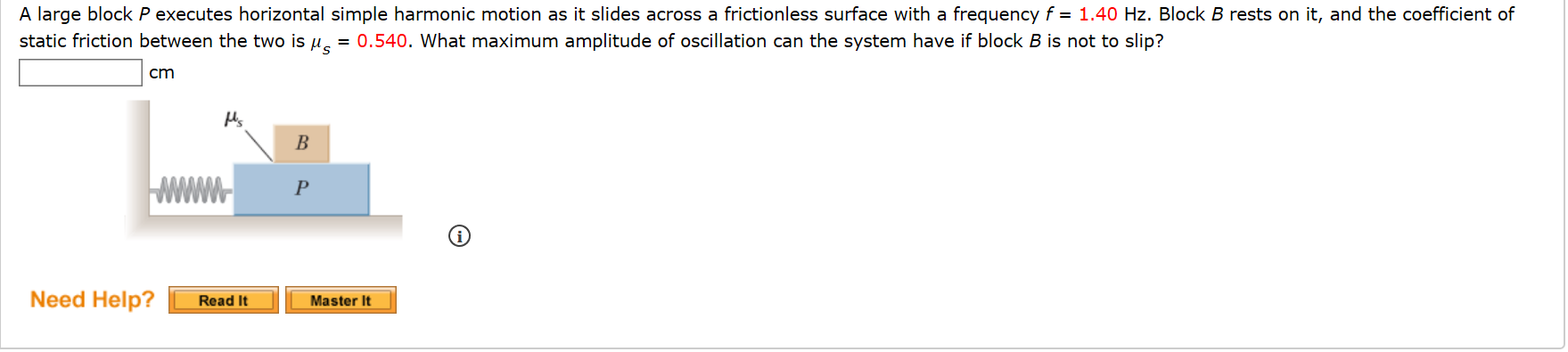 Solved A large block P executes horizontal simple harmonic | Chegg.com