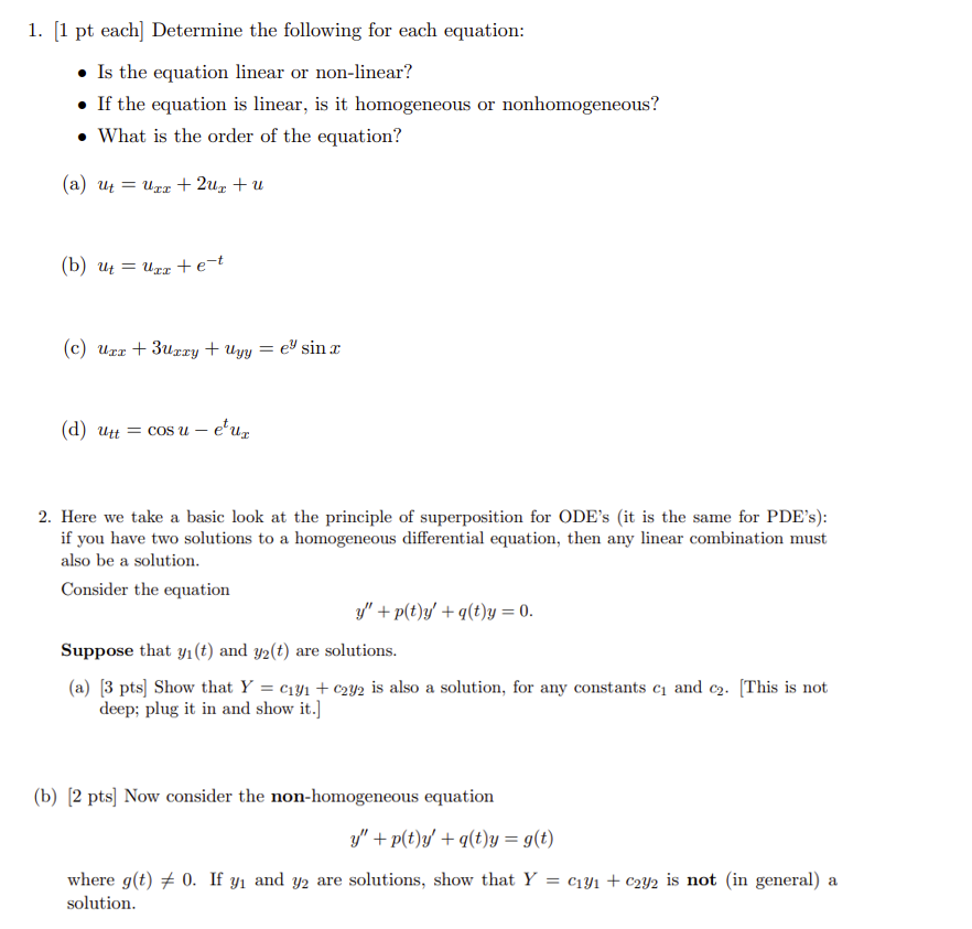 Solved 1. [ 1pt each] Determine the following for each | Chegg.com