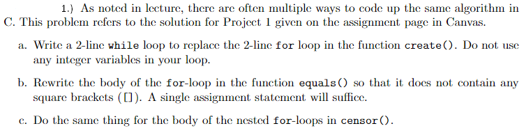 Solved Please answer both 1 and 2. The code for "Project 1" | Chegg.com