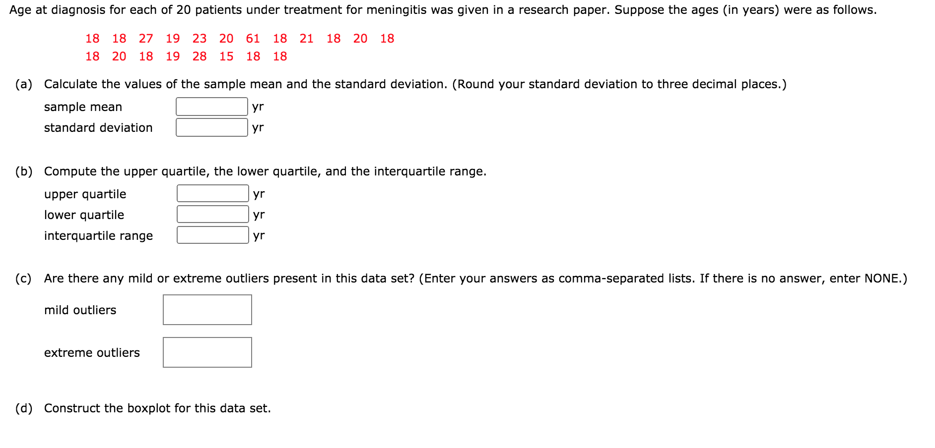 Solved Age at diagnosis for each of 20 patients under | Chegg.com