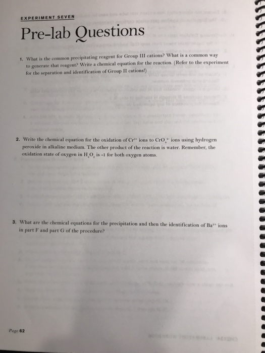 Solved EXPERIMENT SEVEN Separating and Identifying a Mixture | Chegg.com