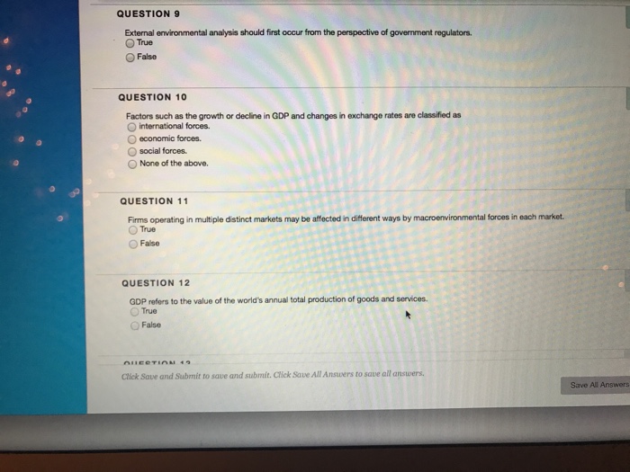 Solved QUESTION 9 External environmental analysis should | Chegg.com