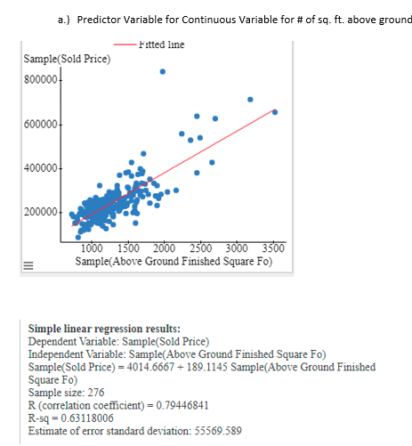 Solved a.) Predictor Variable for continuous Variable for # | Chegg.com
