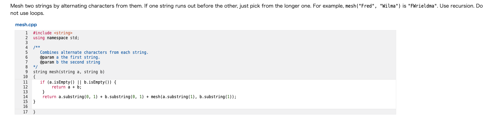 Solved not use loops. mesh.cpp | Chegg.com