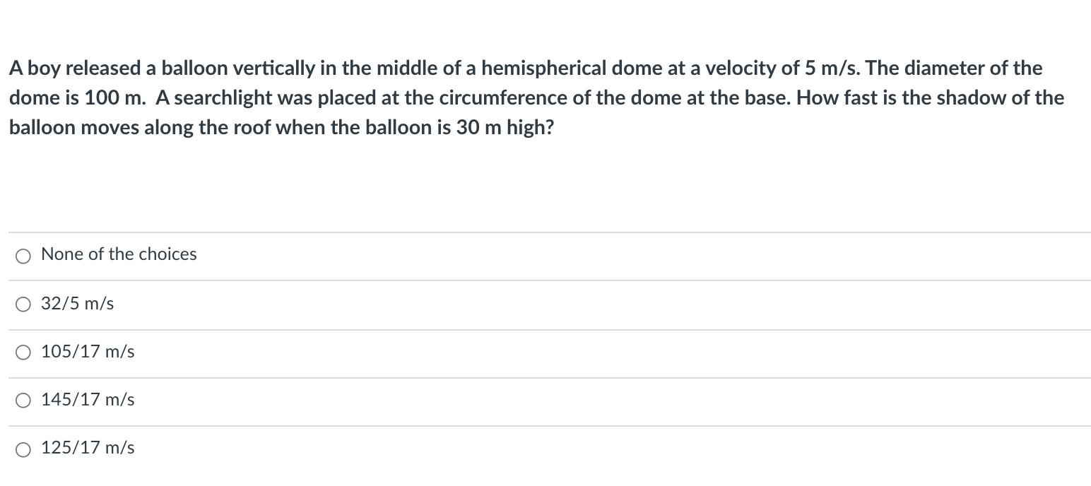 Solved A boy released a balloon vertically in the middle of | Chegg.com