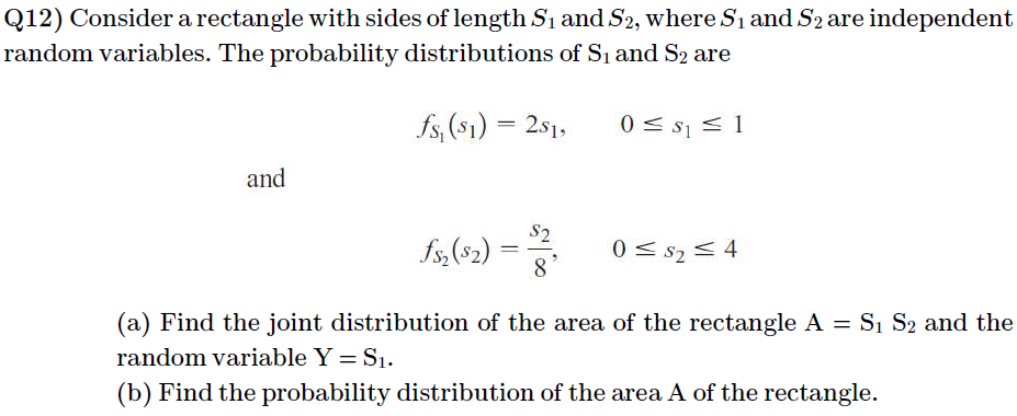 Solved Q12) ﻿Consider a rectangle with sides of length S1 | Chegg.com