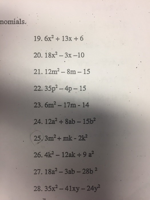 Solved Factor each of the following trinomials. 1. x2 8x 12 | Chegg.com