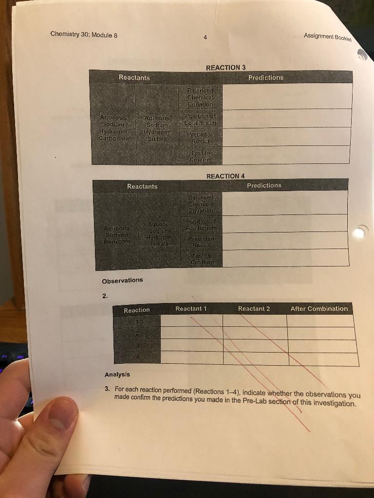 Solved Chemistry 30: Module 8 3 Assignment Booklet MODULE 8: | Chegg.com