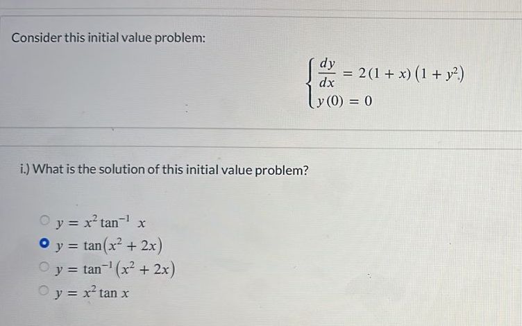 Solved Consider this initial value problem: | Chegg.com
