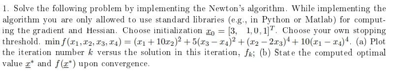 1. Solve the following problem by implementing the | Chegg.com