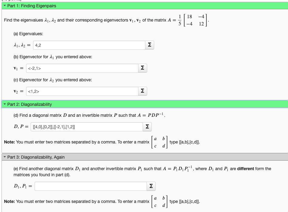 Solved Part 1: Finding Eigenpairs 1|18 -41 Find the | Chegg.com