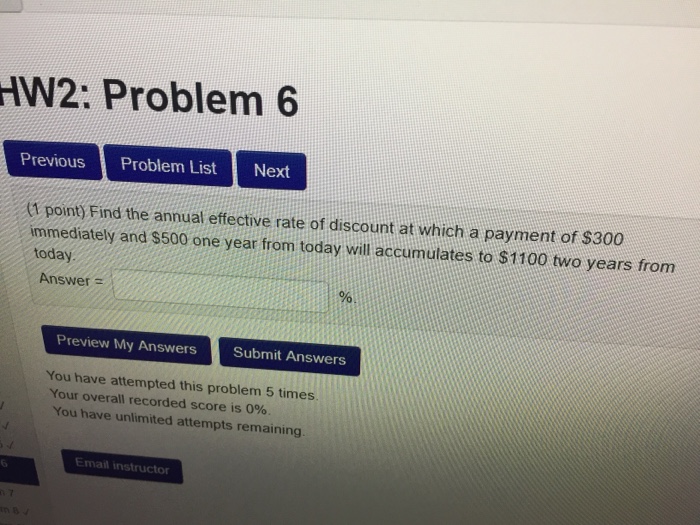 Solved HW2: Problem 6 Previous Problem List Next (1 point) | Chegg.com