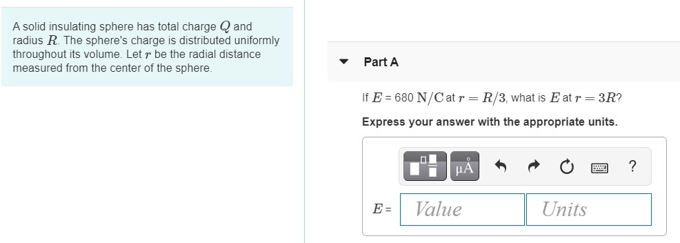 Solved A solid insulating sphere has total charge Q and | Chegg.com