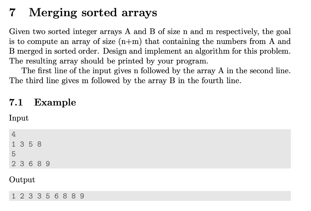 Solved 8 Merge Sort You can use your program for Q7 to | Chegg.com