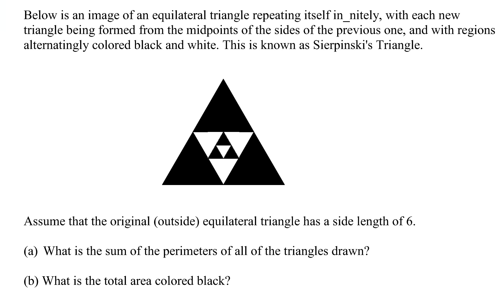 Solved Below is an image of an equilateral triangle | Chegg.com