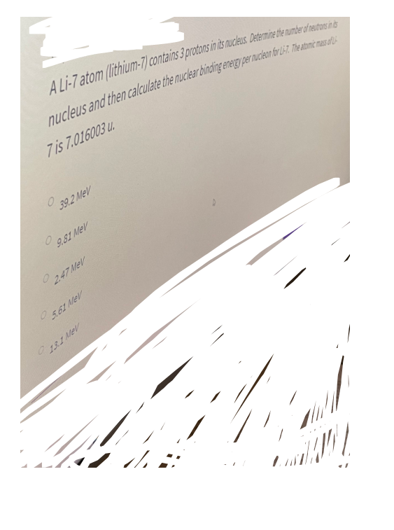 Solved E A Li-7 atom (lithium-7) contains 3 protons in its | Chegg.com
