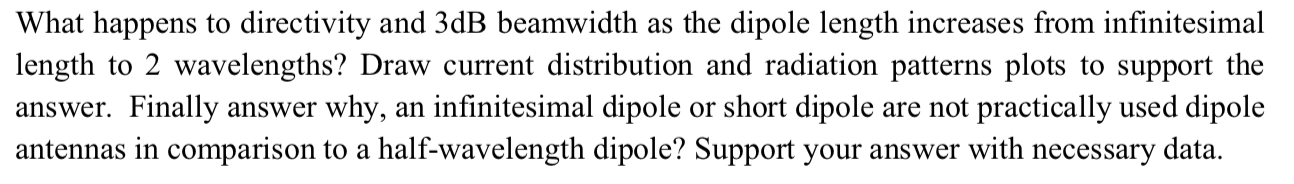 Solved What happens to directivity and 3dB beamwidth as the | Chegg.com