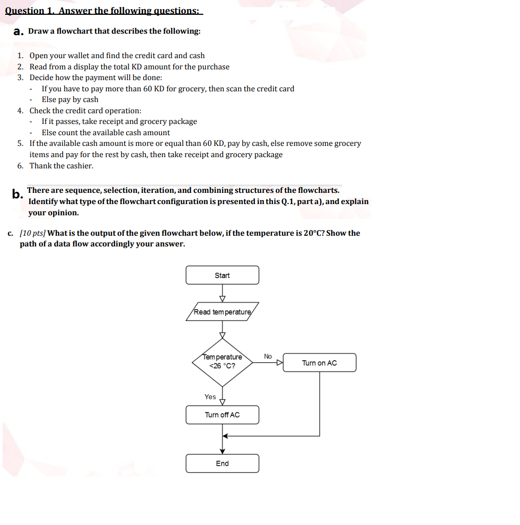 Solved Question 1. Answer the following questions: a. Draw a | Chegg.com