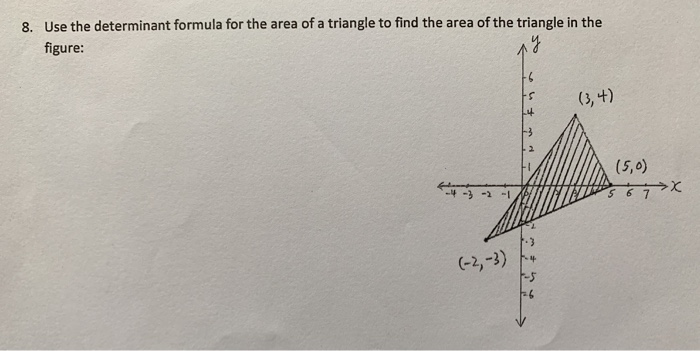 Solved Use the determinant formula for the area of a | Chegg.com