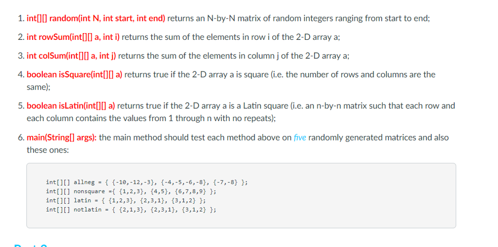Solved 1 Int Ill Randomint N Int Start Int End Returns 
