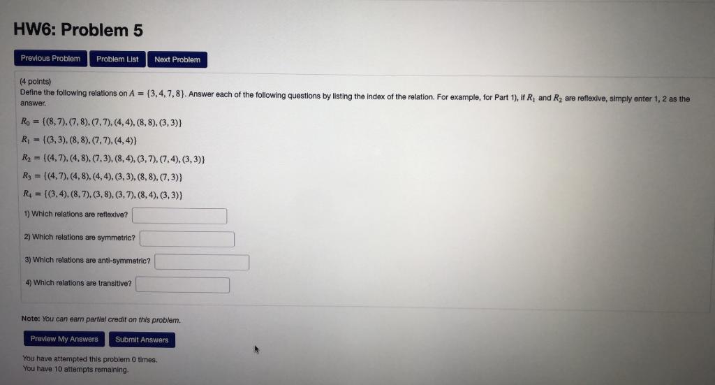 Solved HW6: Problem 5 Previous Problem Problem List Next | Chegg.com