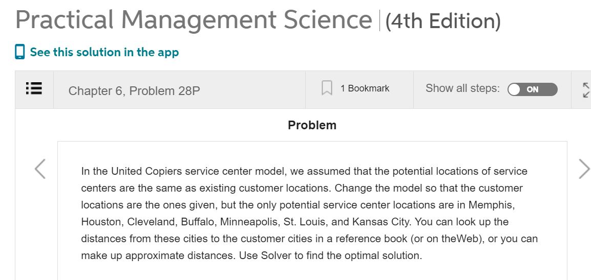 Practical Management Science (4th Edition) See this | Chegg.com