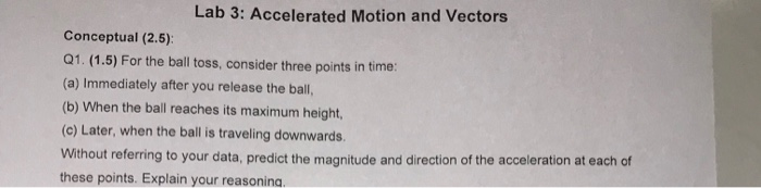 Solved Lab 3: Accelerated Motion and Vectors Conceptual | Chegg.com