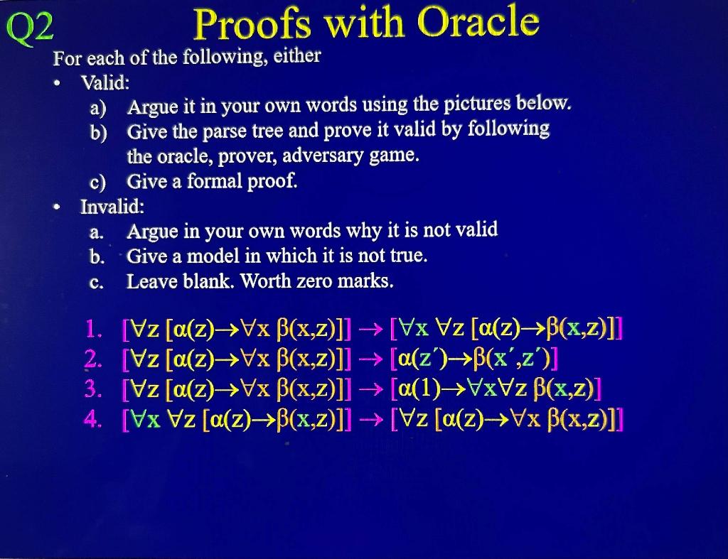 Solved Proofs with Oracle . Q2 For each of the following, | Chegg.com