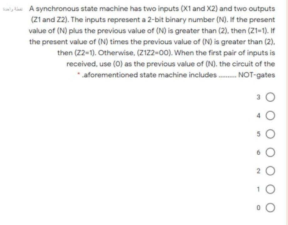 Solved suny de A synchronous state machine has two inputs | Chegg.com