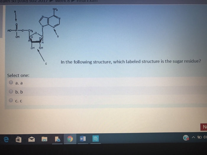 Solved In the following structure, which labeled structure | Chegg.com