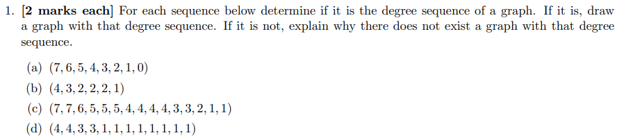 Solved 1. [2 marks each] For each sequence below determine | Chegg.com