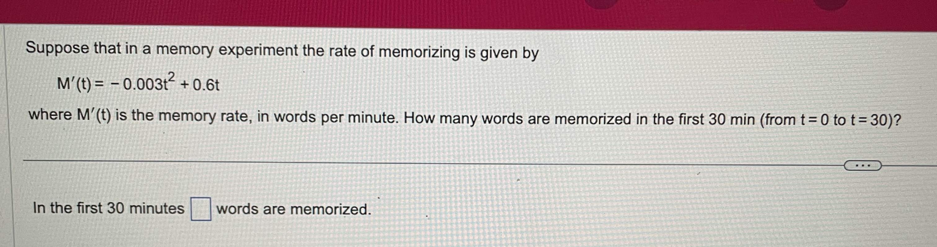 Solved Suppose that in a memory experiment the rate of | Chegg.com