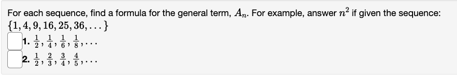 Solved For each sequence, find a formula for the general | Chegg.com