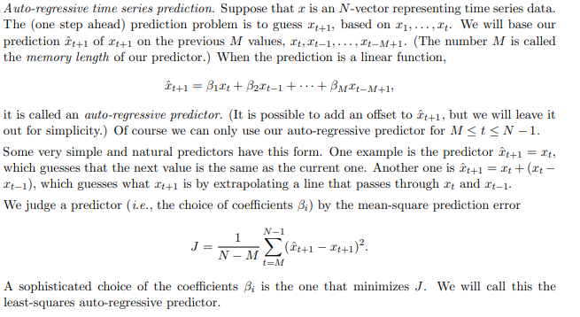 Solved Auto-regressive time series prediction. Suppose that | Chegg.com