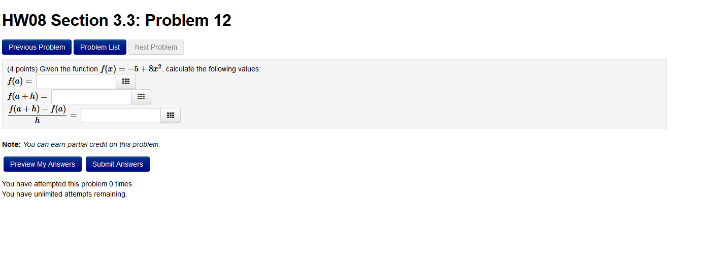 Solved HW08 Section 3.3: Problem 12 Previous Problem Problem | Chegg.com