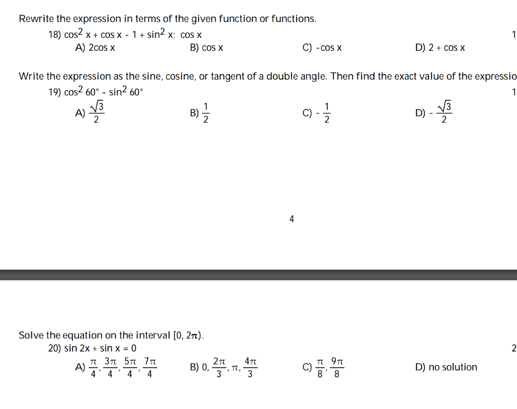 Solved Rewrite the expression in terms of the given function | Chegg.com