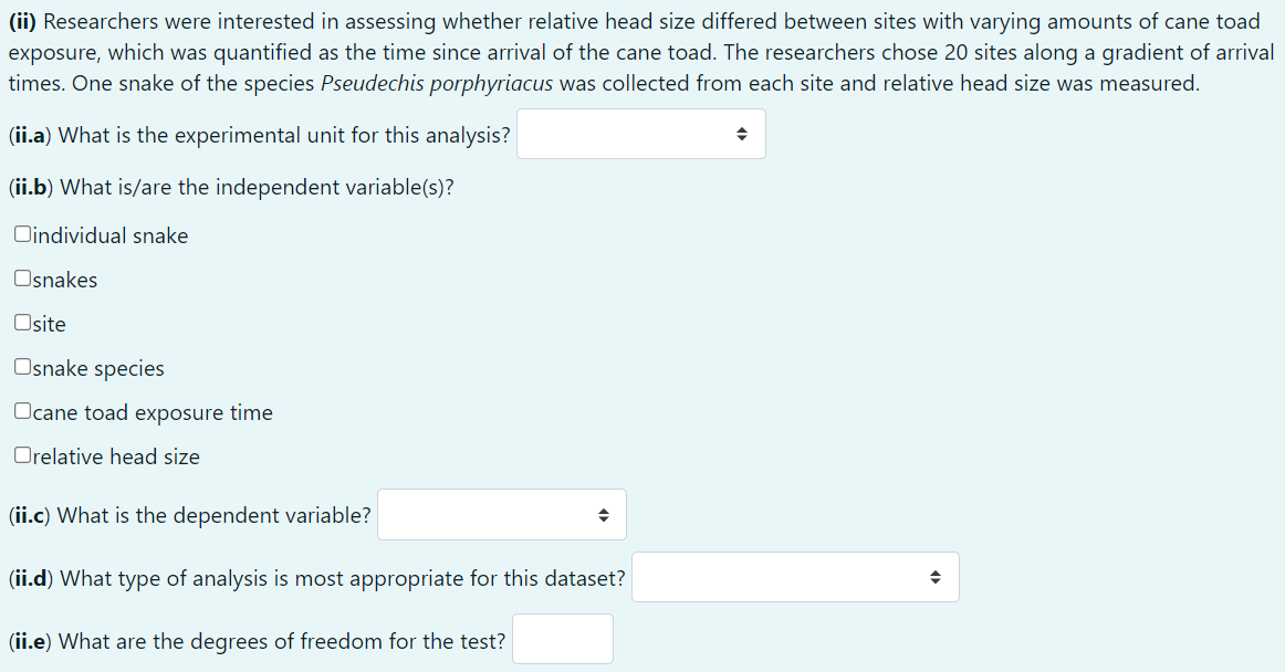 Solved The options for the (ii.d)are: Factorial | Chegg.com