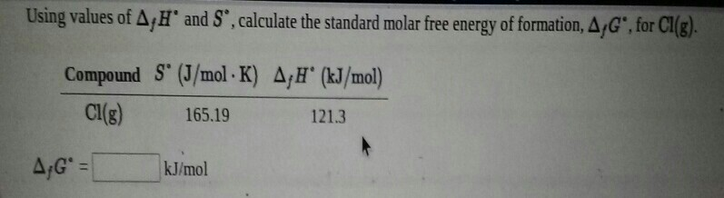 Solved Using values of AH' and Sº, calculate the standard | Chegg.com