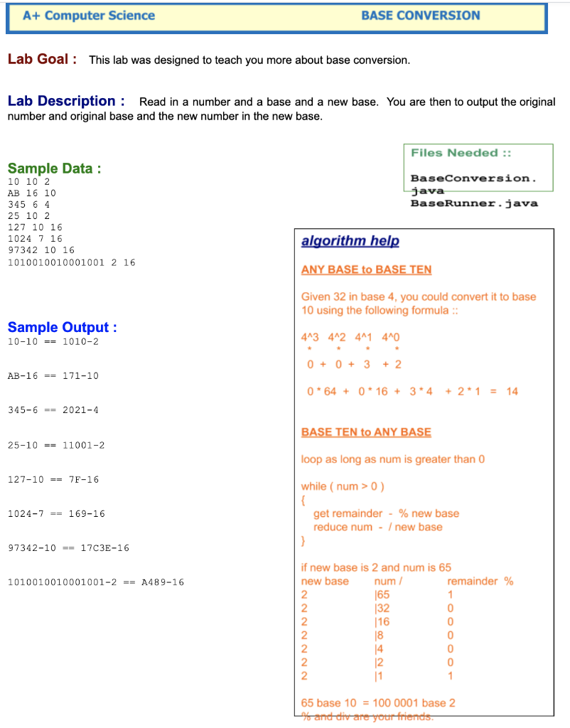 Solved I am currently learning about Base Conversions in my | Chegg.com