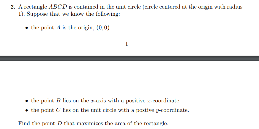 Solved A rectangle ABCD is contained in the unit circle | Chegg.com