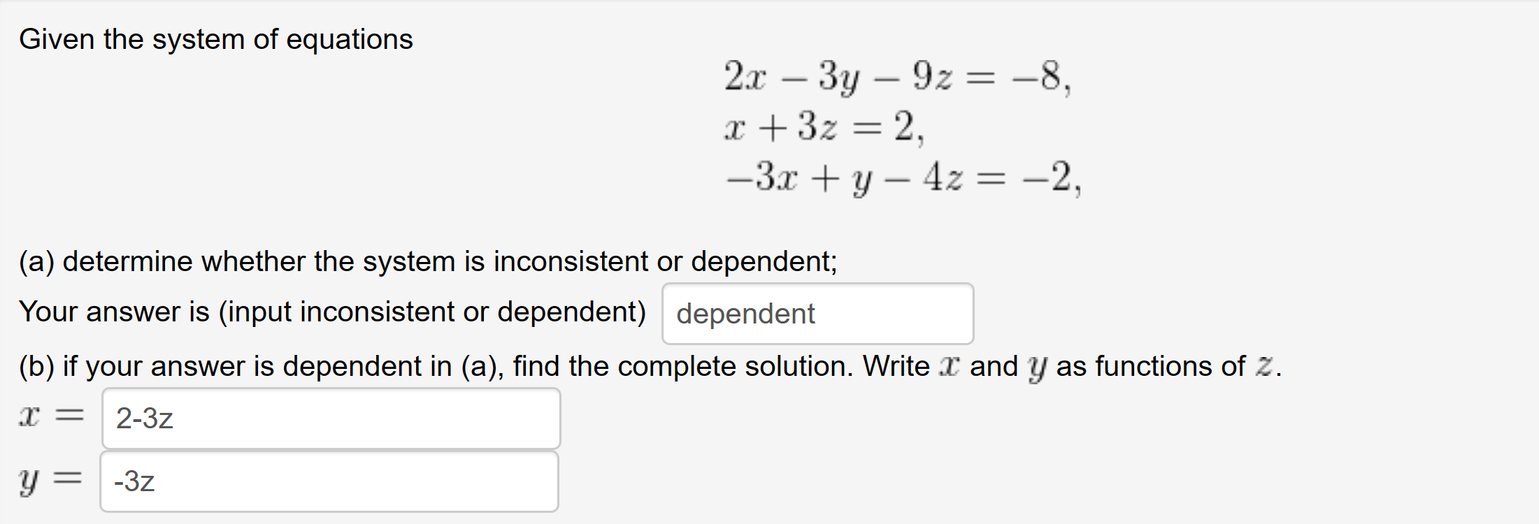 Solved Given the system of | Chegg.com