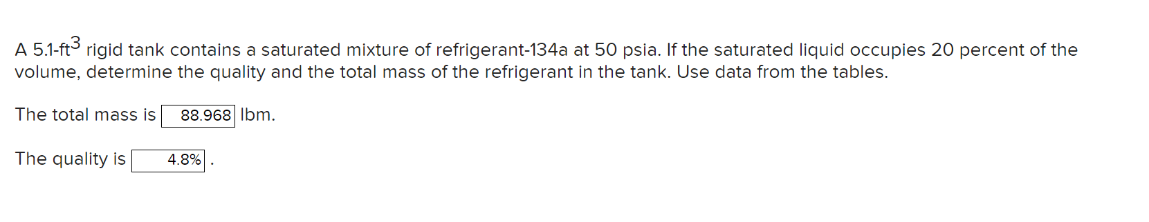 Solved A 5.1-ft 3 rigid tank contains a saturated mixture of | Chegg.com