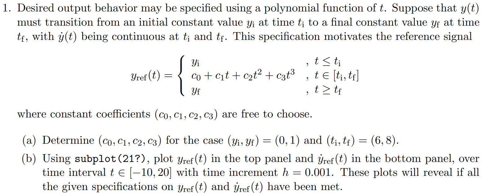 Solved Desired output behavior may be specified using a | Chegg.com