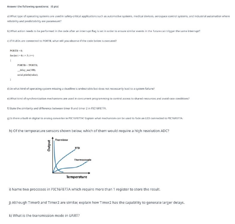 Solved i) Name two processes in PIC16F877A which require | Chegg.com