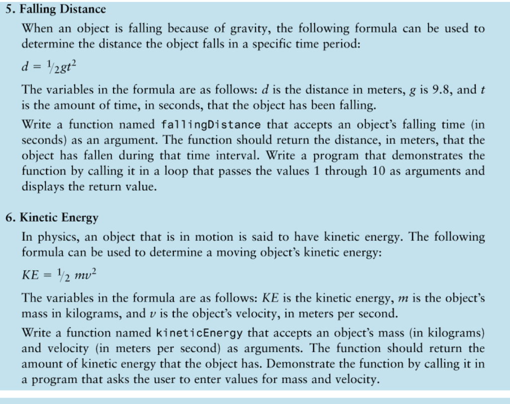 Solved 5. Falling Distance When an object is falling because | Chegg.com