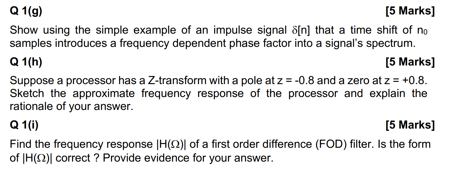 Solved Q 1(g) [5 Marks] Show using the simple example of an | Chegg.com