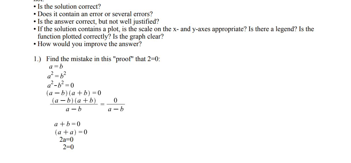 Solved Is the solution correct? • Does it contain an error | Chegg.com