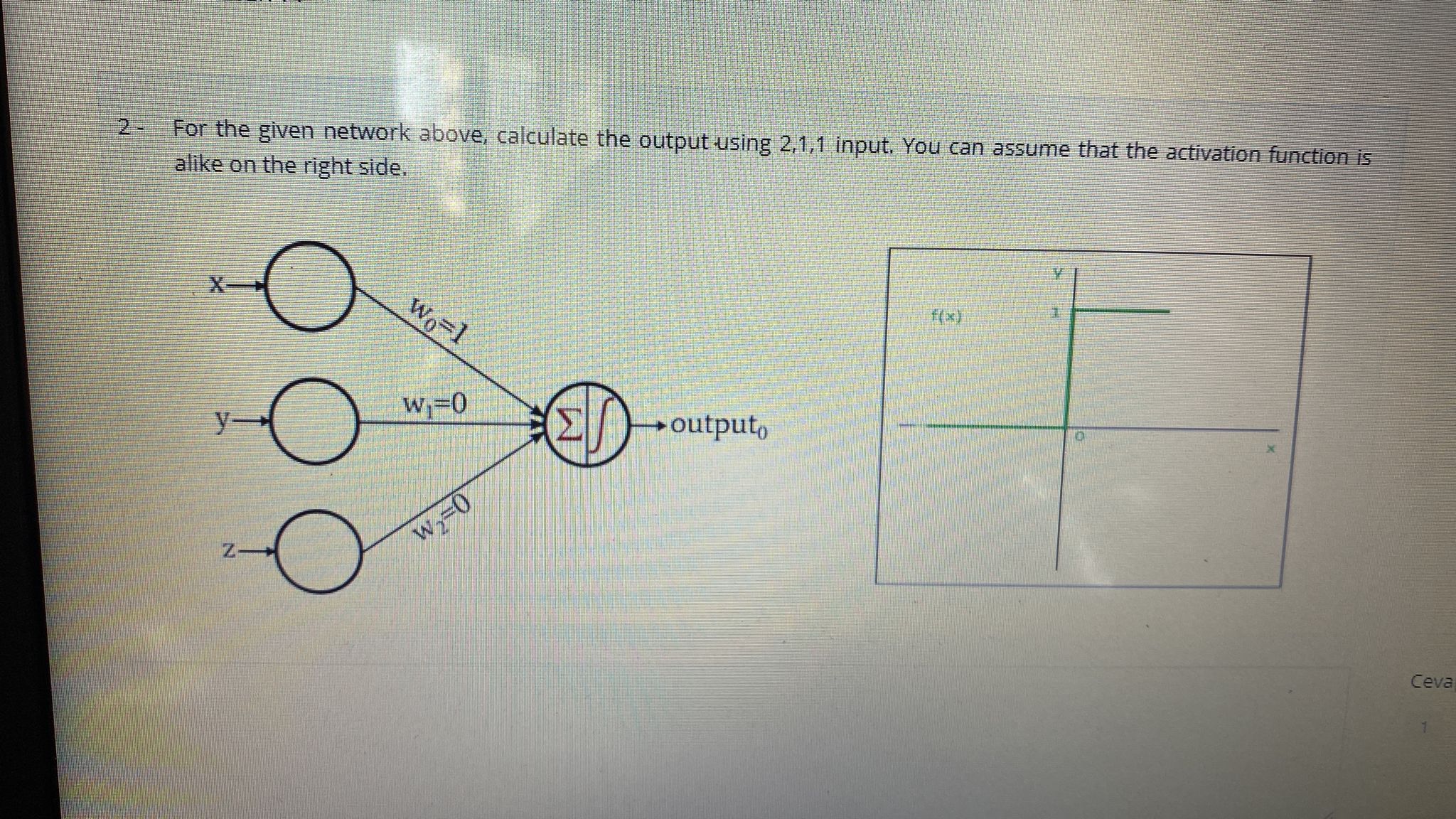 Solved For The Given Network Above Calculate The Output 