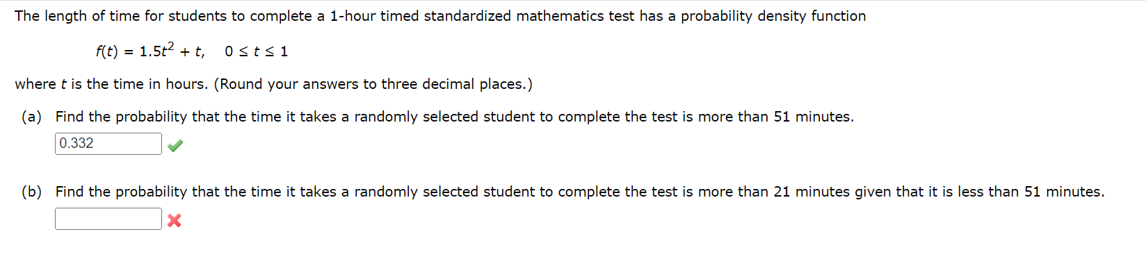 Solved The length of time for students to complete a 1-hour | Chegg.com